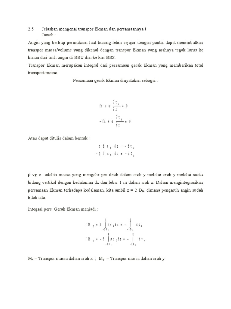 Transpor Ekman | PDF | Metode & Bahan Ajar | Seni