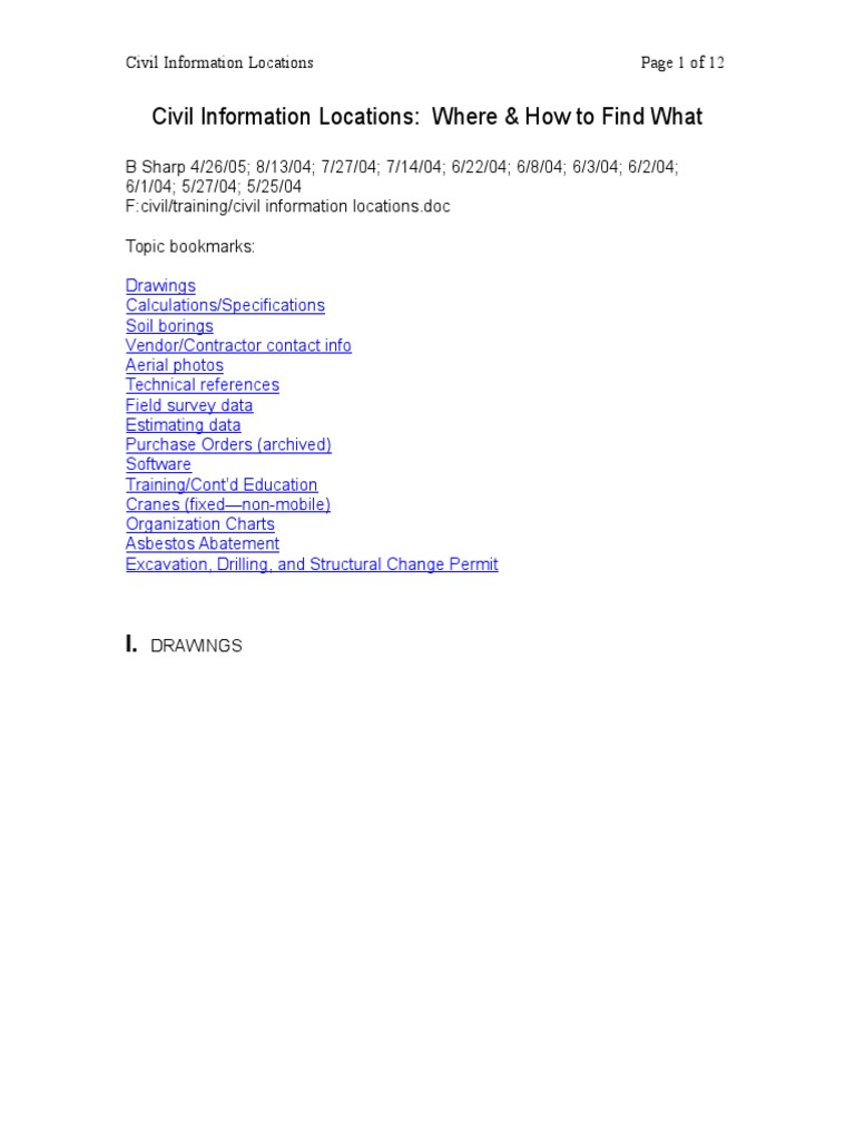 Civil Information Locations | PDF | Sanitary Sewer | Microform