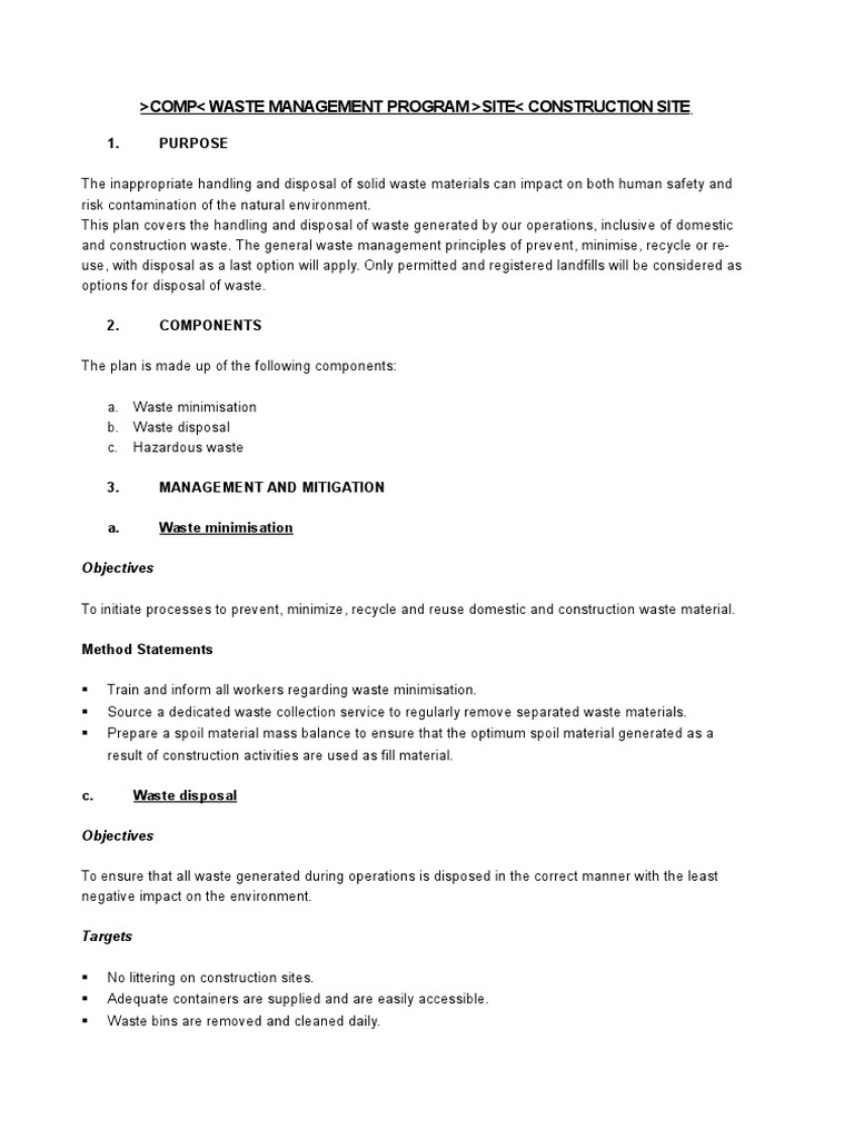 21 21waste Management Program | PDF | Waste Management | Waste