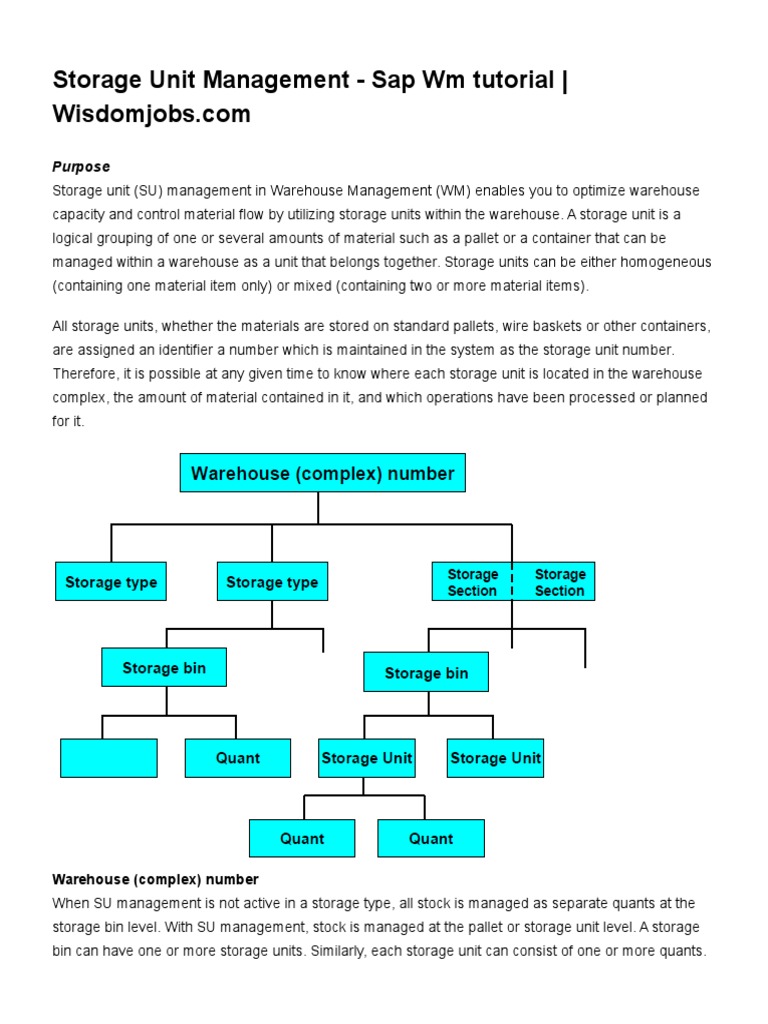 Storage Unit Management - Sap WM Tutorial - Wisdomjobs | PDF ...
