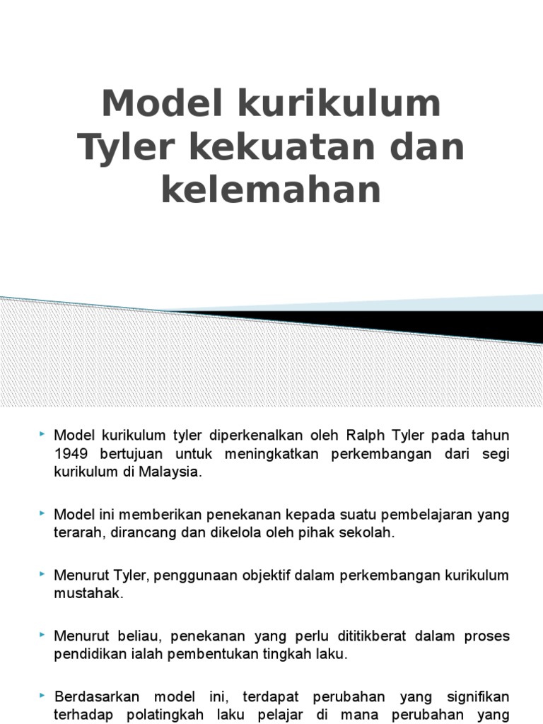 Model Kurikulum Tyler Kekuatan Dan Kelemahan | PDF