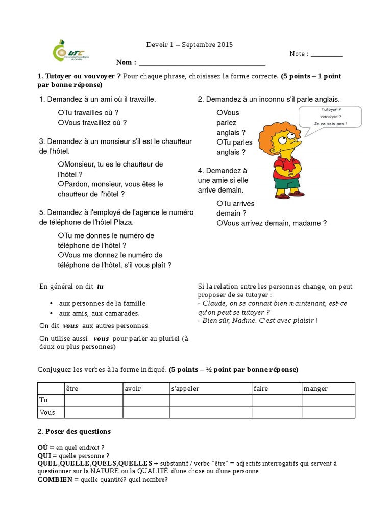 Tutoiement et vouvoiement en français | PDF | Grammaire | Sémiotique