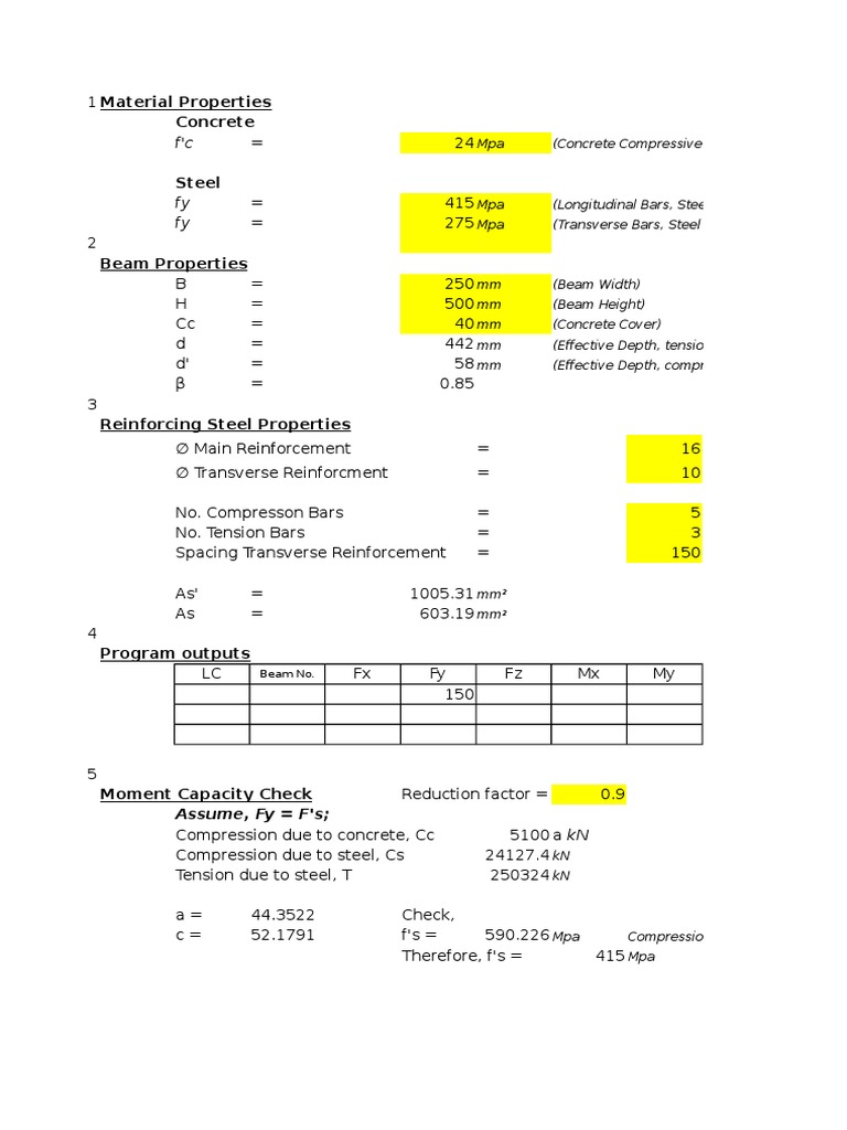 Concrete: Assume, Fy F's | PDF