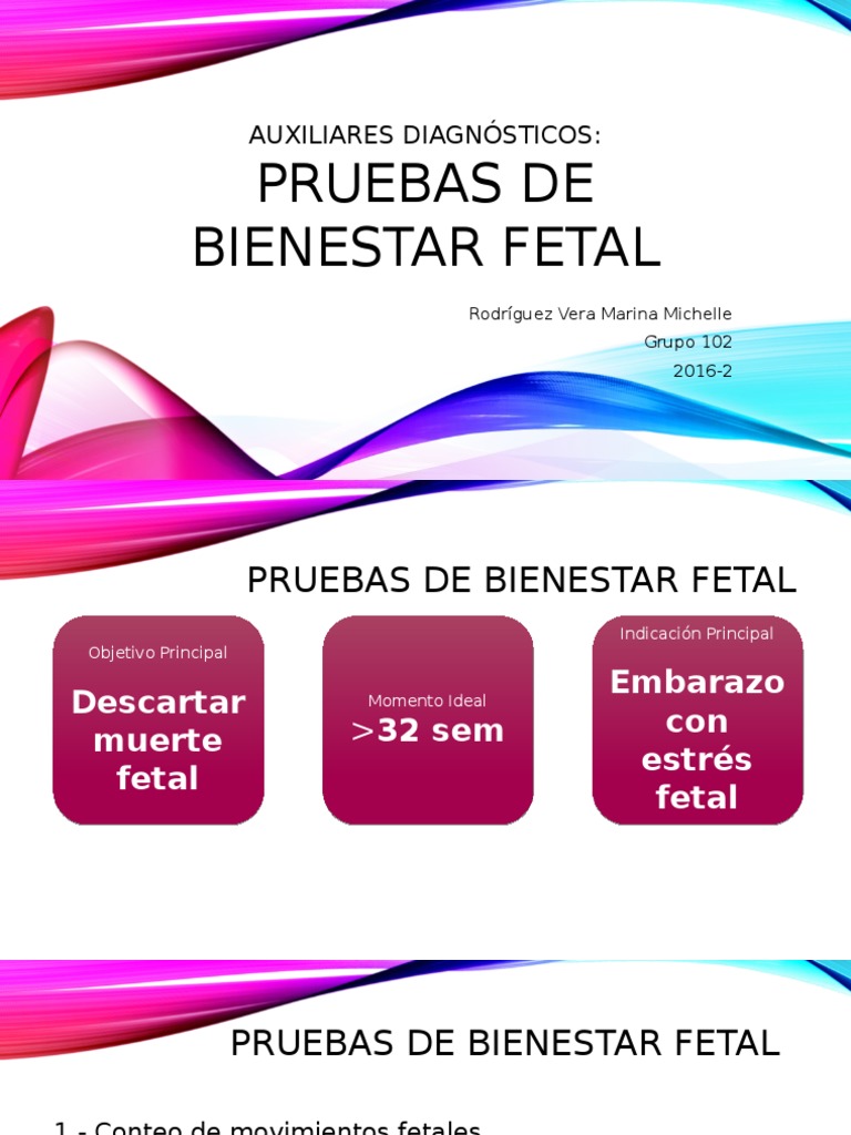 Pruebas Bienestar Fetal Final | PDF | Parto | El embarazo