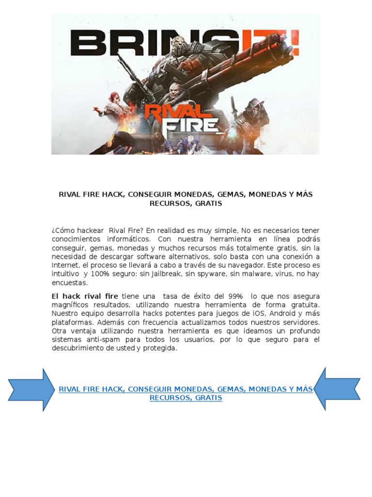 Rival Fire Hack Monedas Gemas Gratis Infinitas Armas (Coins, Gems, Apk, Android, Ios) | PDF ...