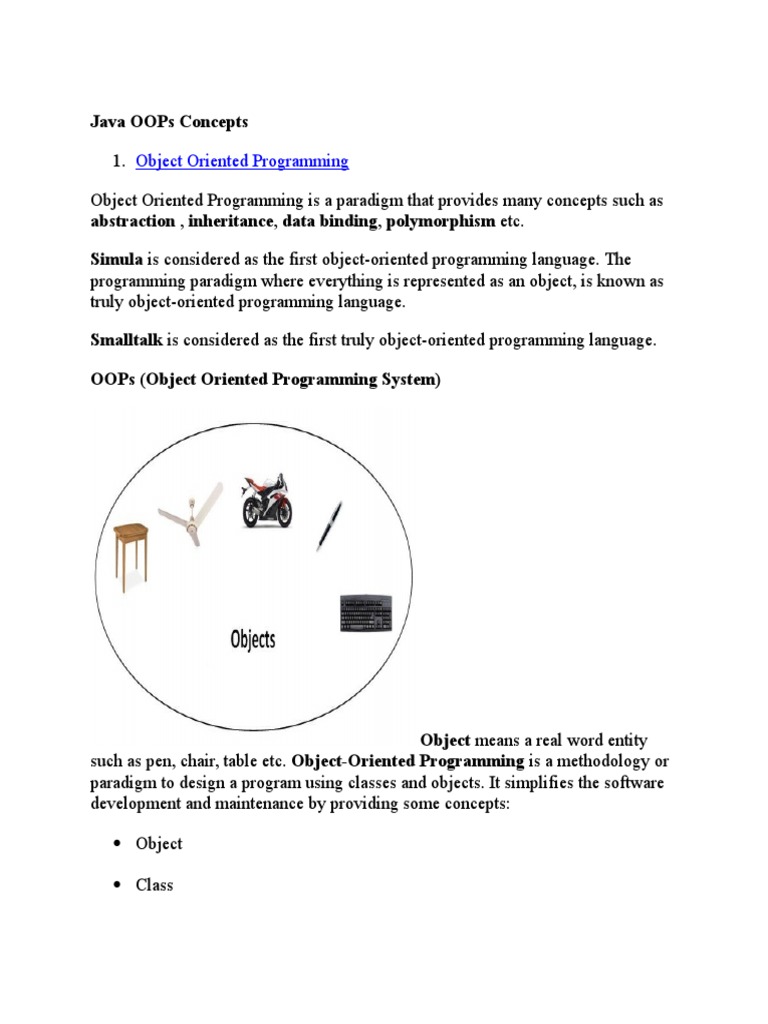 Java Oops Concepts Method Computer Programming