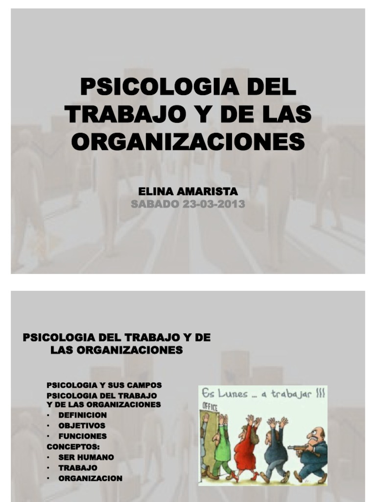 PSICOLOGIA DEL TRABAJO Y DE LAS ORGANIZACIONES-1.pdf | Recursos humanos | Sicología y ciencia ...