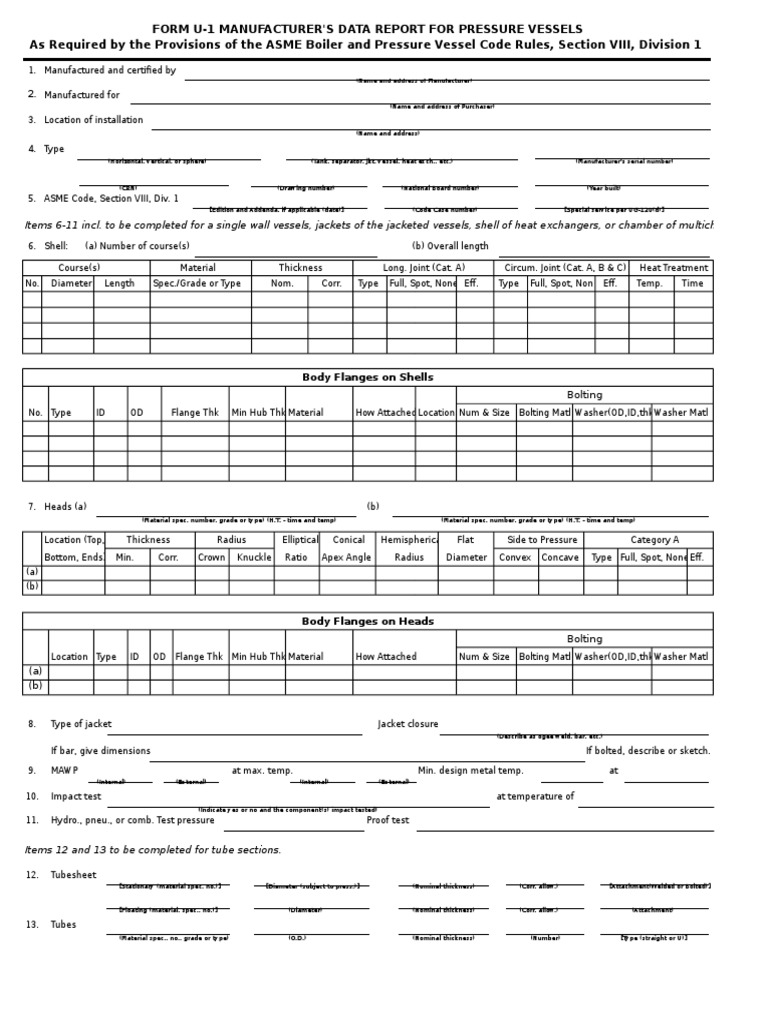 U1 Asmeform | PDF | Boiler | Mechanical Engineering