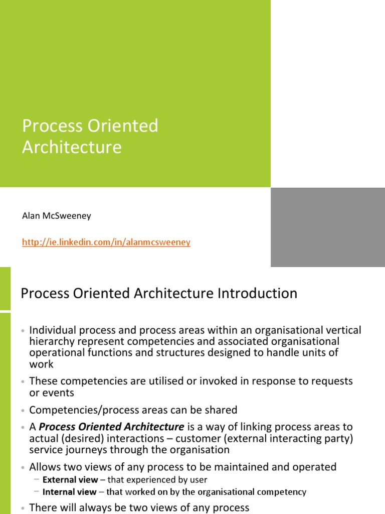 Process Oriented Architecture | PDF | Business Process | Strategic Management