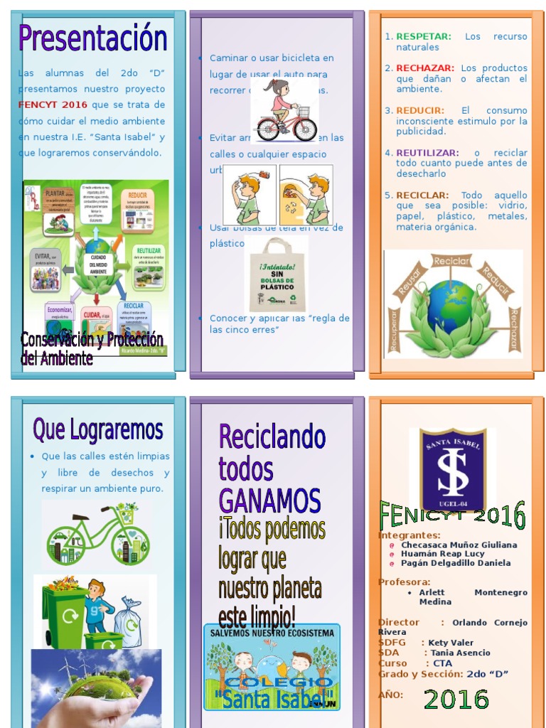 Triptico medio ambiente Triptico medio ambiente