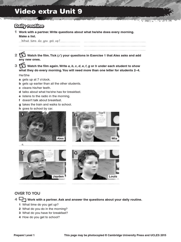 Prepare Level1 Video Extra U9 | PDF