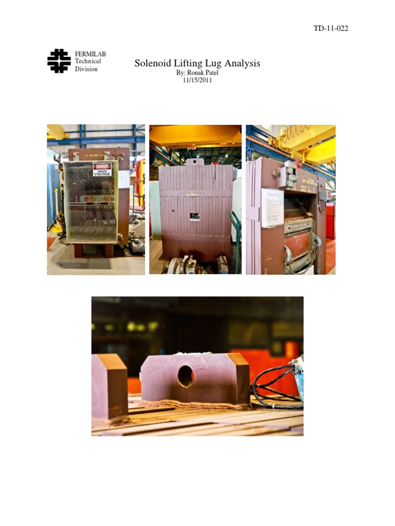 Solenoid Lifting Lug Safety Analysis | PDF | Stress (Mechanics ...