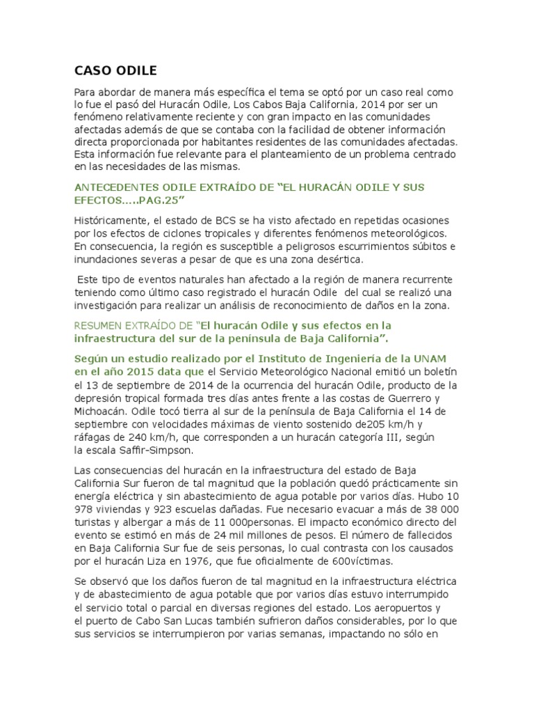Caso Odile | PDF | Ciclones tropicales | Desastre Meteorológico