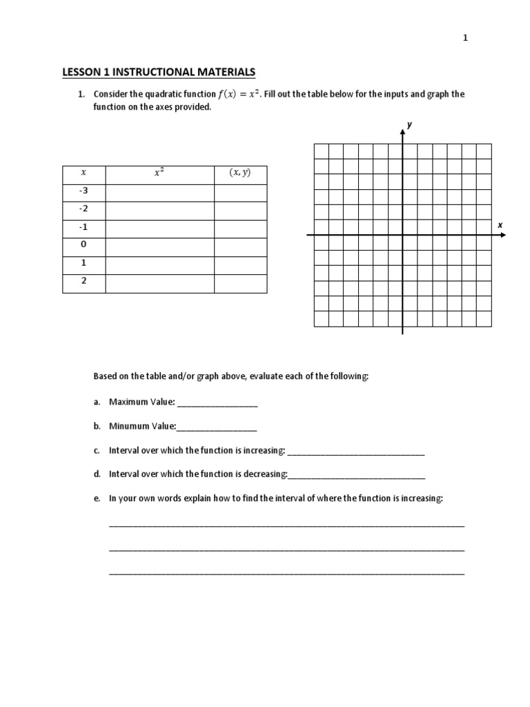 Part C-Instructional Materials | PDF | Quadratic Equation | Function ...