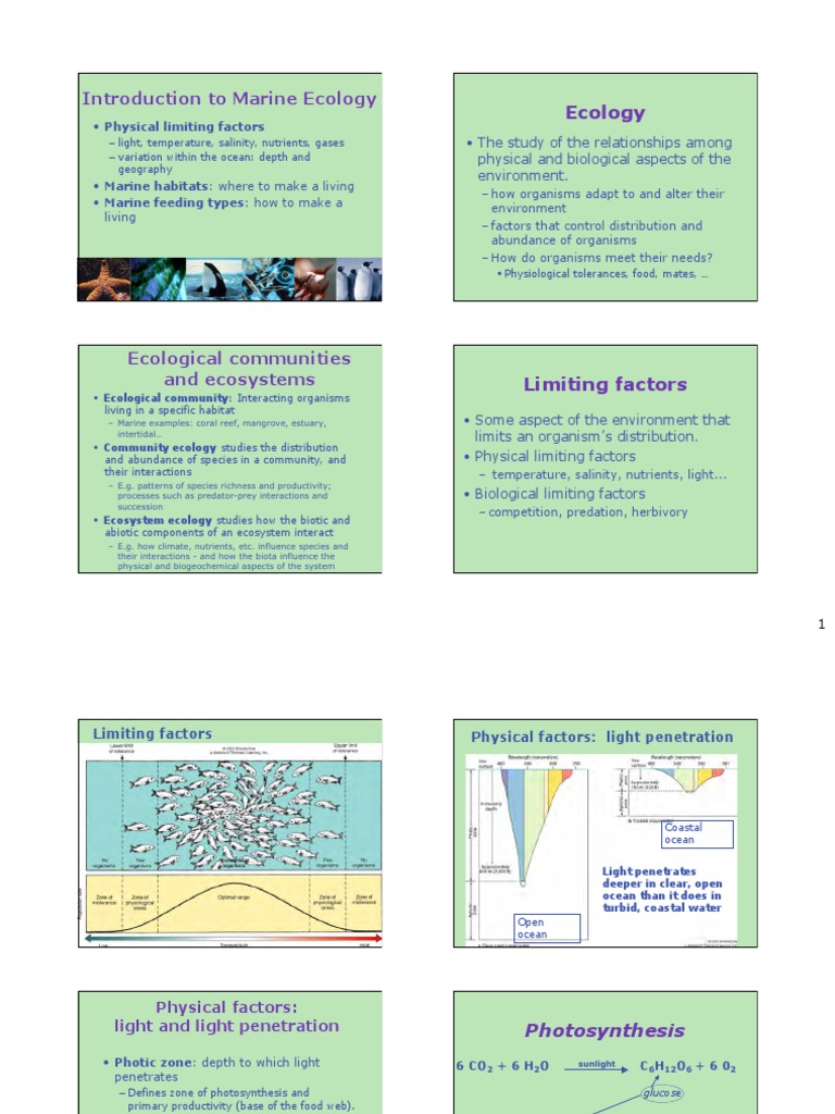 Introduction To Marine Ecology | PDF | Osmosis | Ecology
