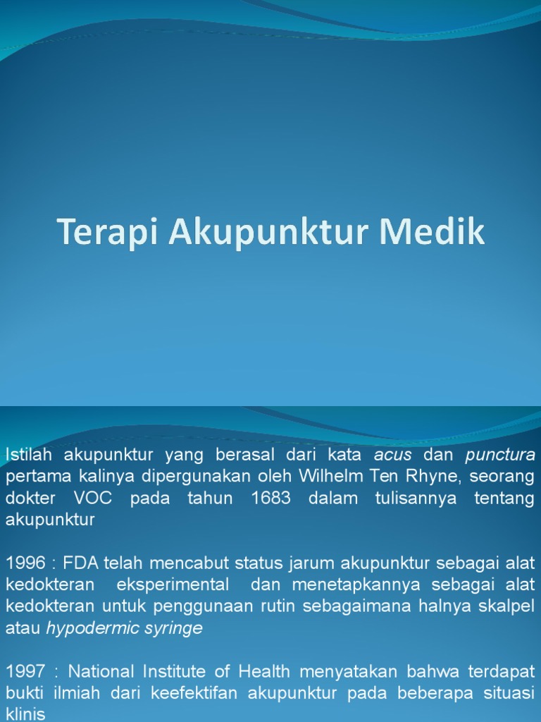 Terapi Akupunktur Medik | PDF