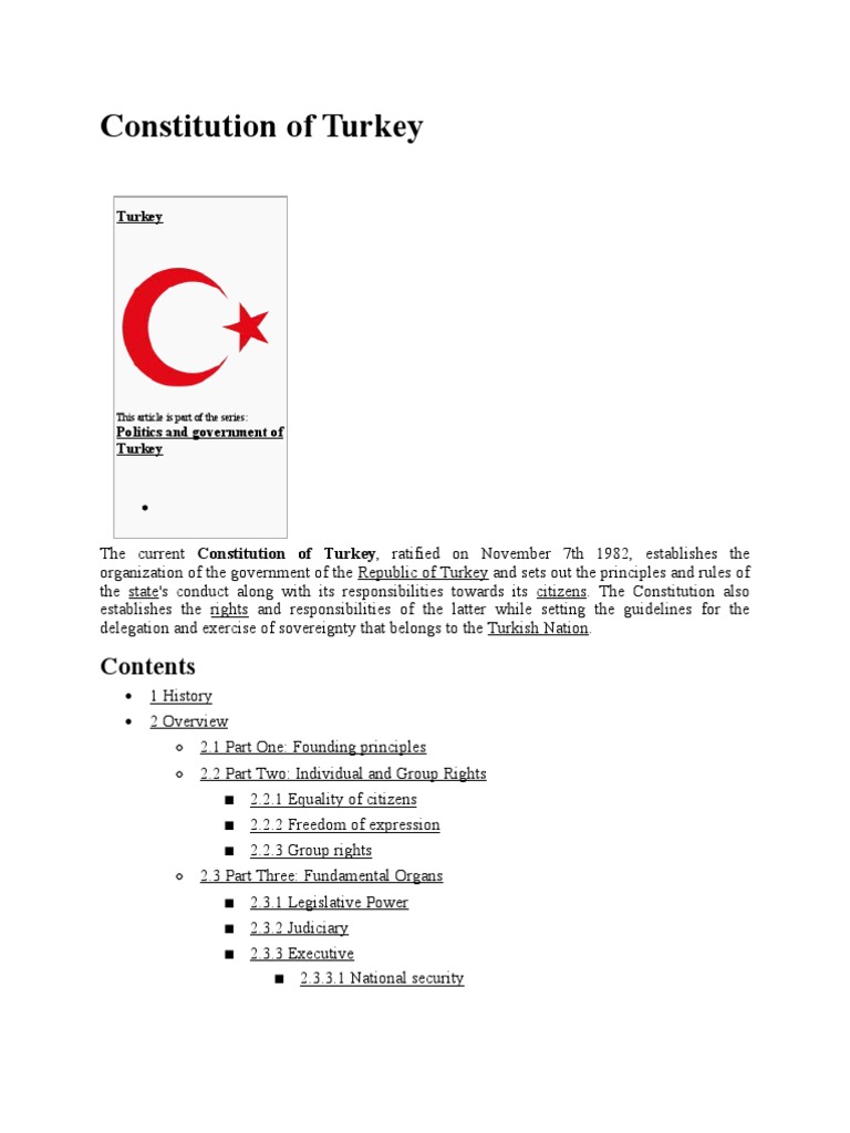 Constitution of Turkey | PDF | Virtue | Ethical Principles