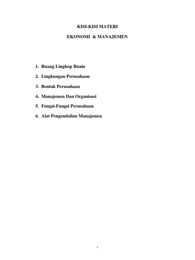 Modul Ruang Lingkup Bisnis | PDF