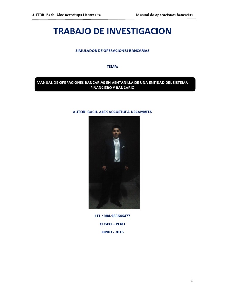 Manual de Operaciones Bancarias en Ventanilla PDF | PDF | Point and Click | Tarjeta de crédito