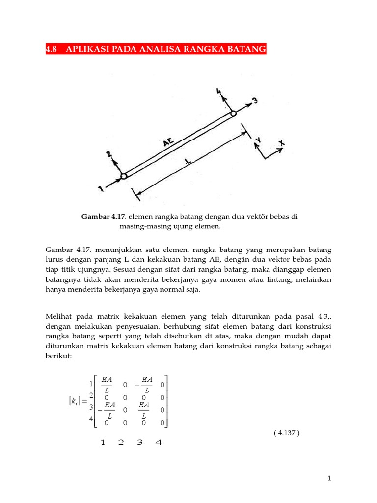 Aplikasi Pada Analisa Rangka Batang | PDF