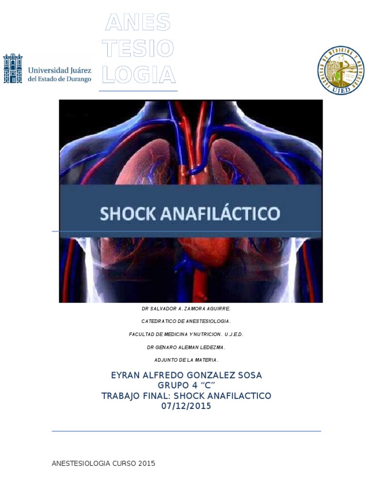 Shock Anafilactico | Enfermedades y trastornos | Medicina
