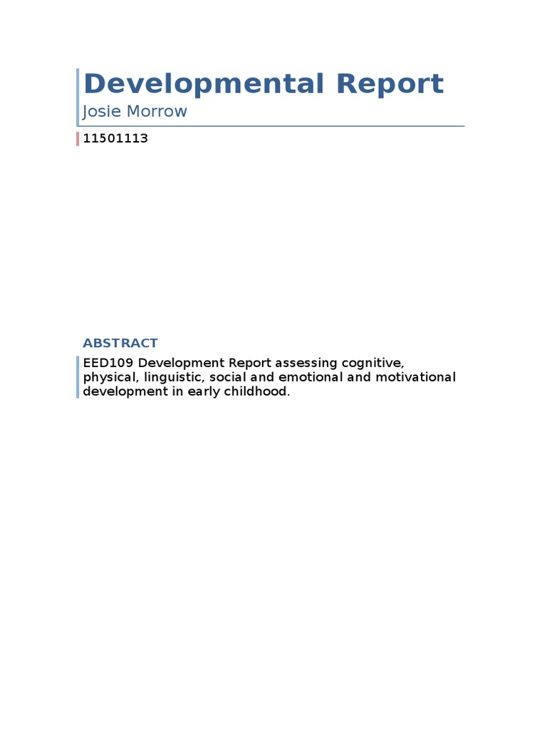 Developmental Report | PDF | Motivation | Motivational