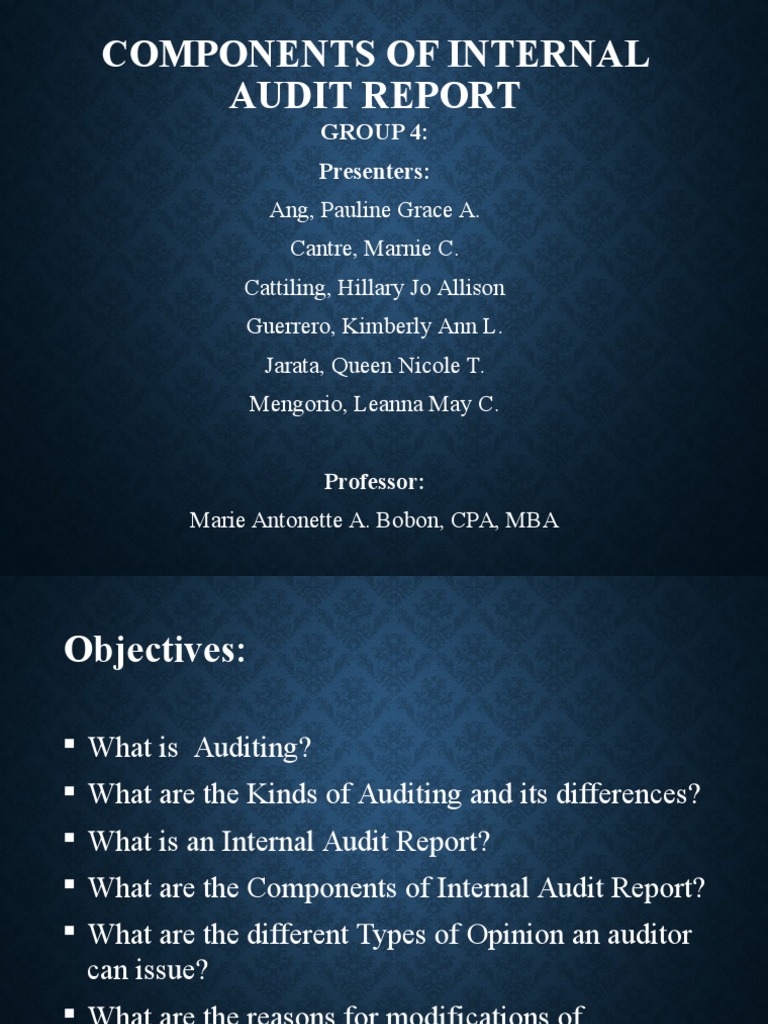 Components of Internal Audit Reports | PDF | Auditor's Report | Accounting