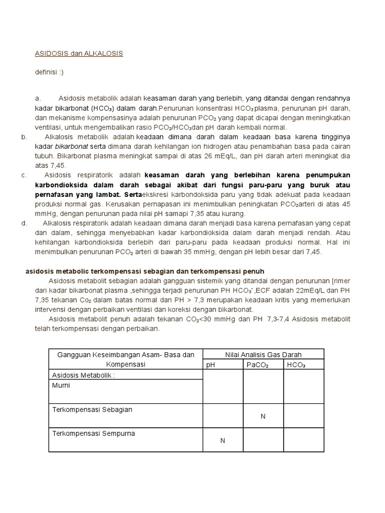 Asidosis Dan Alkalosis | PDF