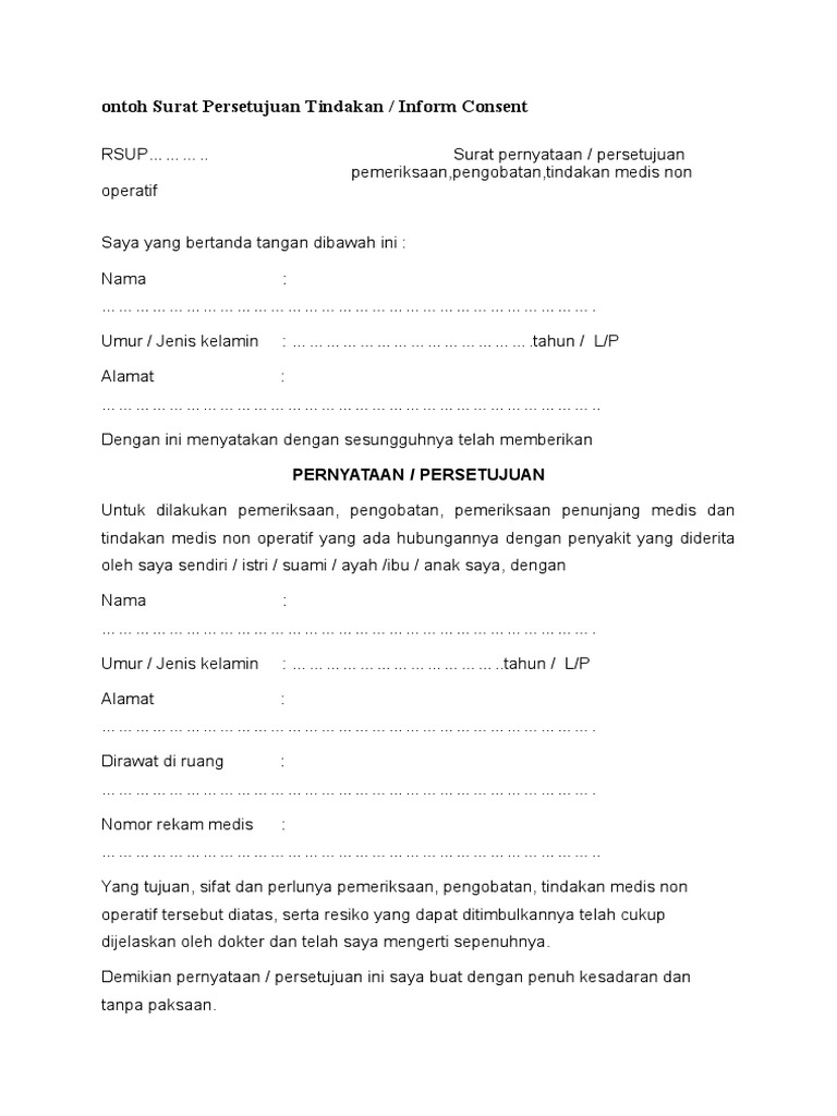 Contoh Inform Consent | PDF