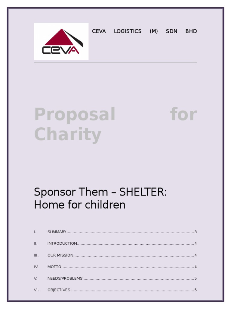 Proposal For Charity: Sponsor Them - SHELTER: Home For Children ...