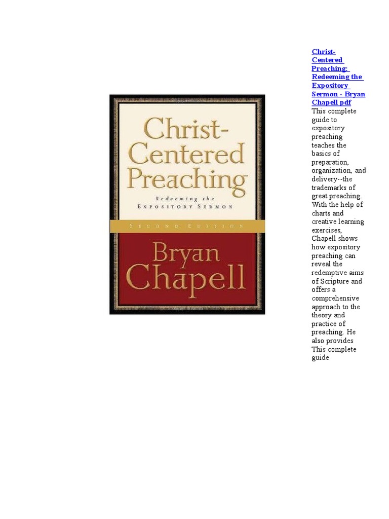 Christ-Centered Expository Preaching | PDF