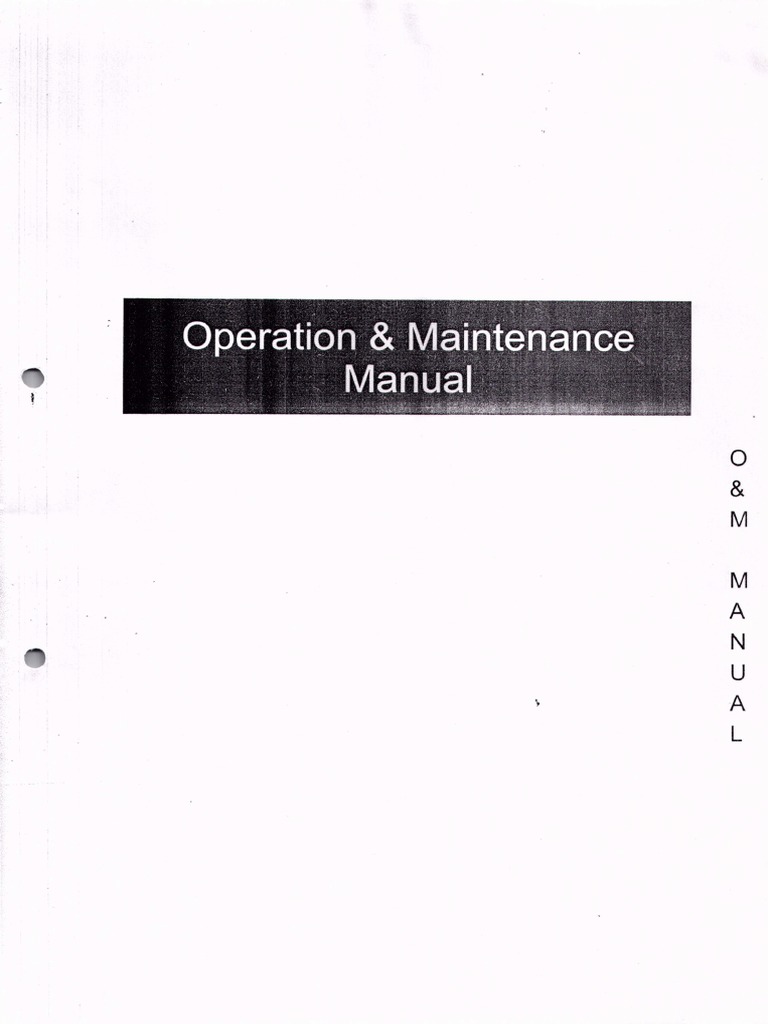 Operation & Maintenance Manual PDF | PDF | Leak | Valve
