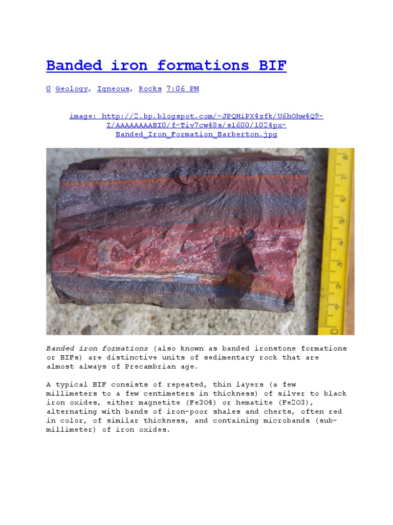 Banded Iron Formations BIF | PDF | Geology | Earth Sciences