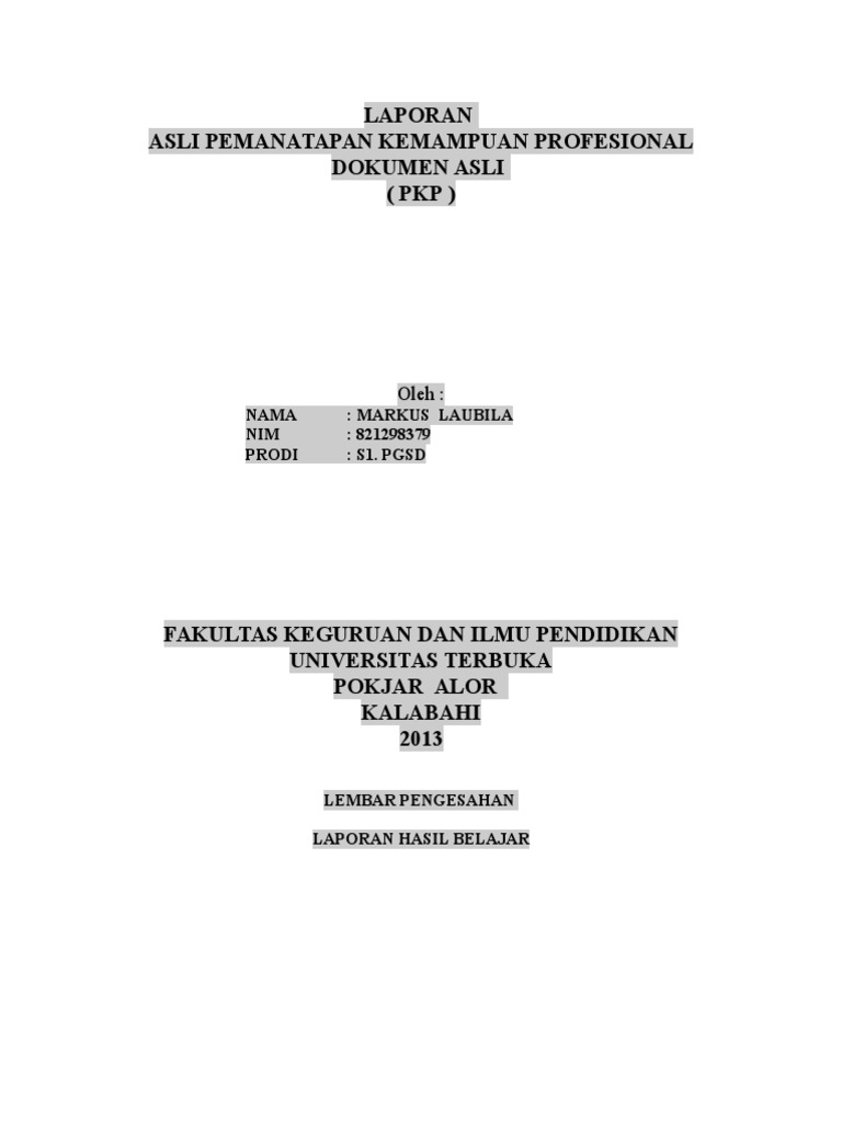 Contoh Laporan PKP | PDF