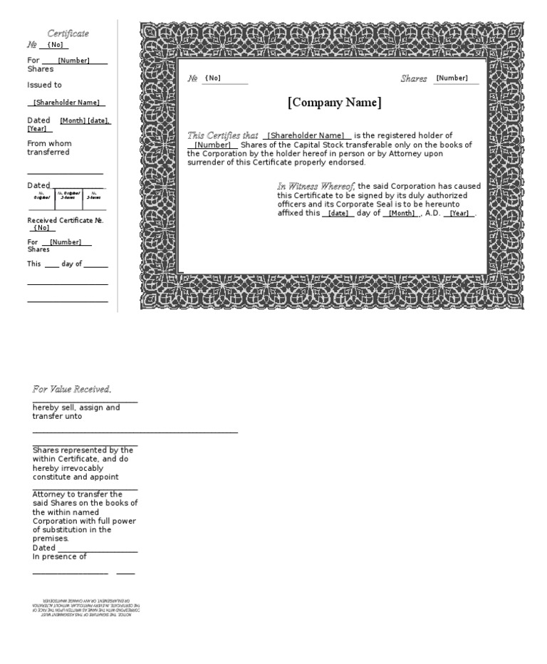 (Company Name) : Certificate | PDF