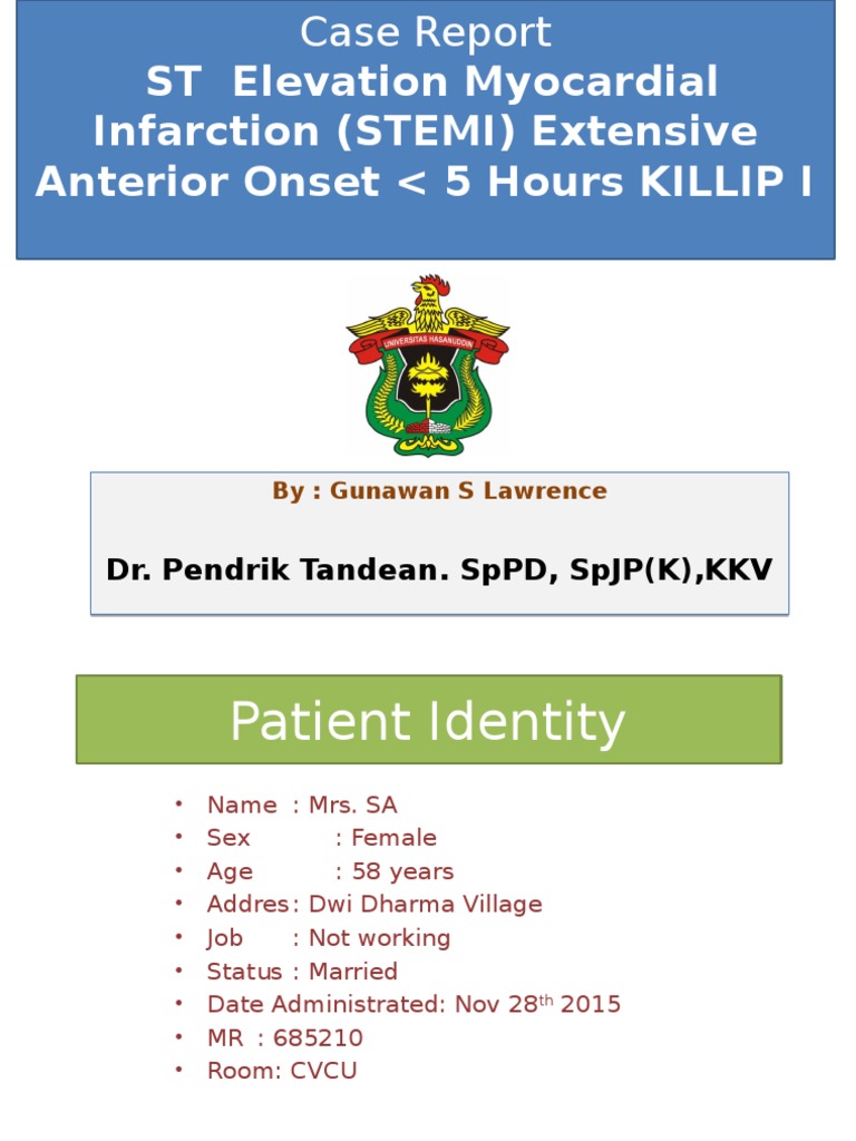 ST Elevation Myocardial Infarction (STEMI) Extensive Anterior Onset 5 ...