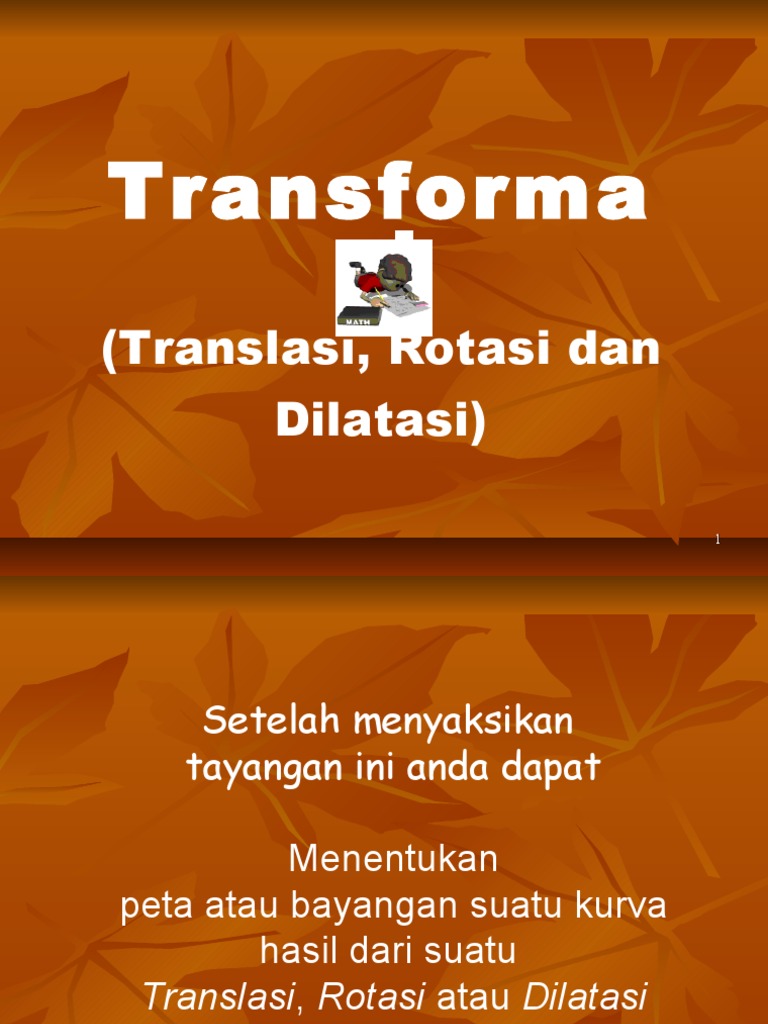 Transformasi (Translasi Rotasi Dilatasi) | PDF