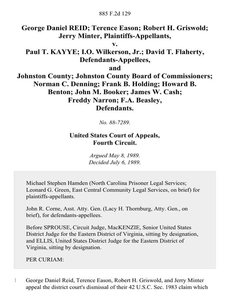 George Daniel Reid Terence Eason Robert H. Griswold Jerry Minter v ...