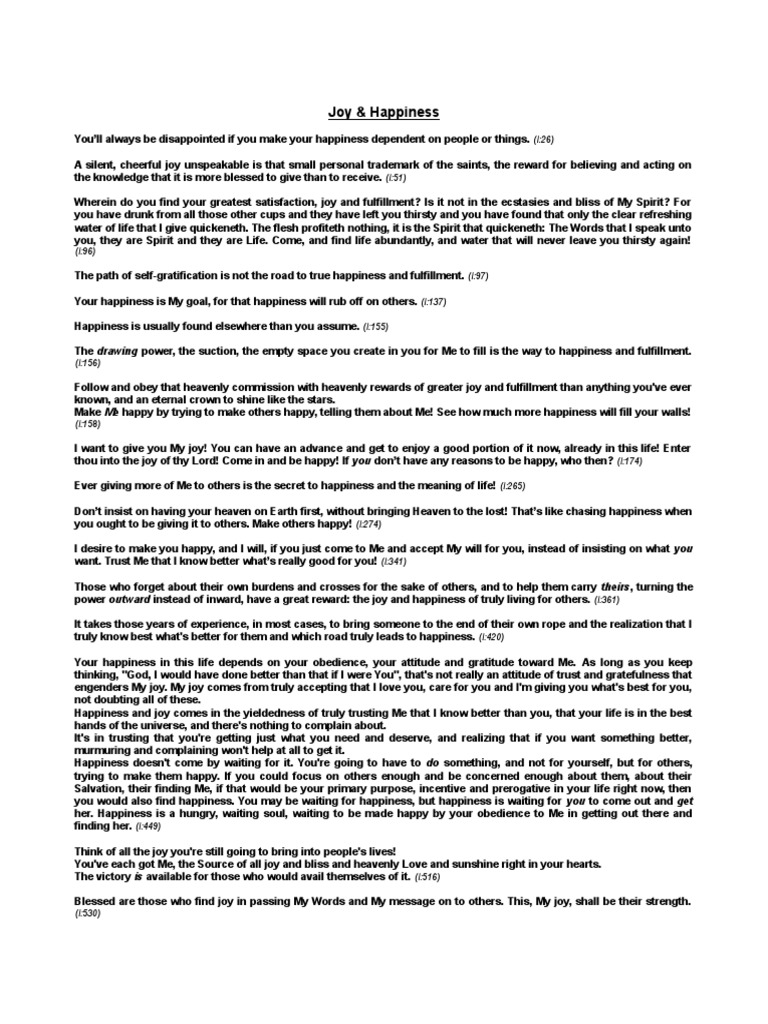 Joy & Happiness | PDF | Contentment | Happiness