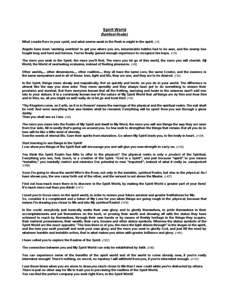 Spirit World (Spiritual Realm) | PDF | Afterlife | Faith