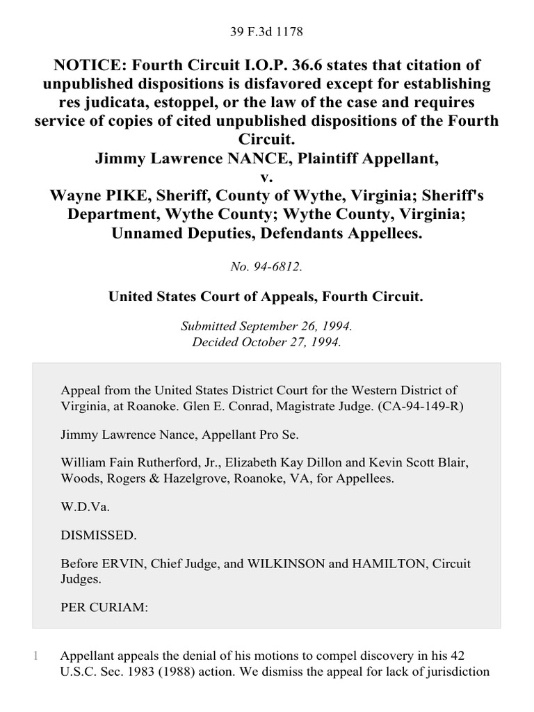 United States Court of Appeals, Fourth Circuit | PDF | Law