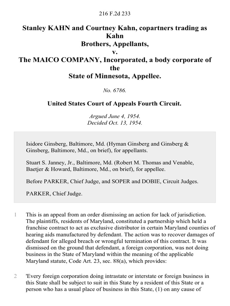 Stanley Kahn and Courtney Kahn, Copartners Trading As Kahn Brothers v ...