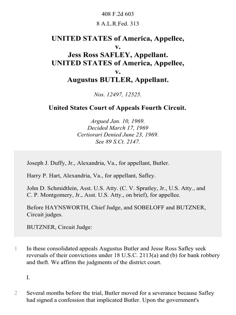 United States v. Jess Ross Safley, United States of America v. Augustus ...