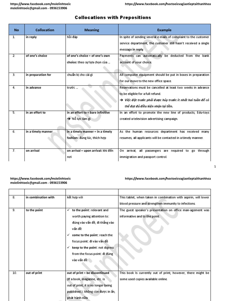 Collocation Toeic | PDF | Business