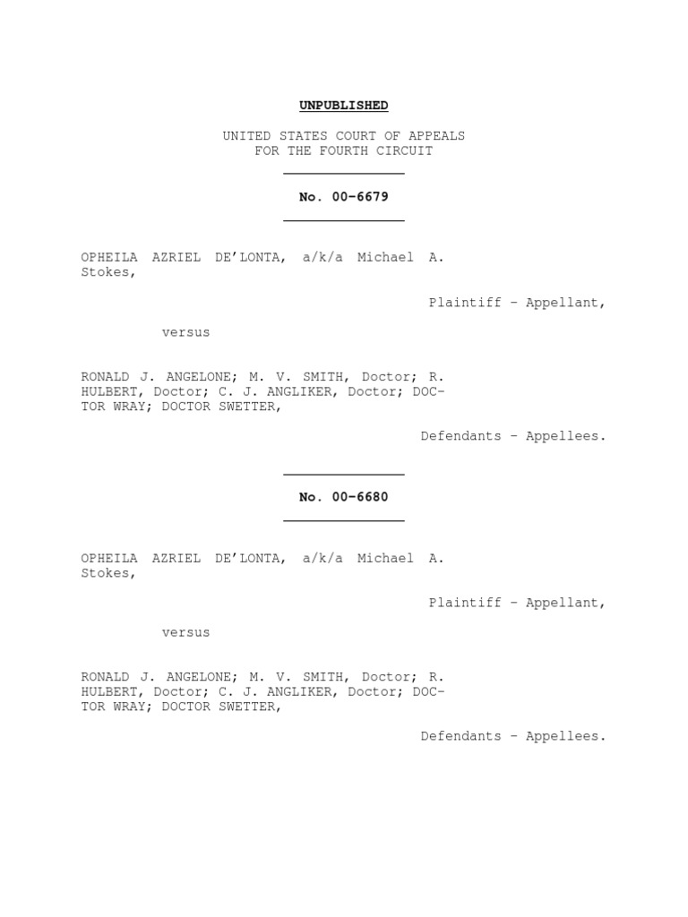 De'Lonta v. Angelone, 4th Cir. (2000) | PDF | Appeal | Precedent