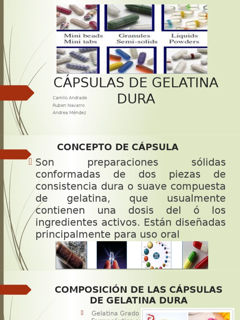 Cápsulas de Gelatina Dura | PDF | Farmacéutico | Química