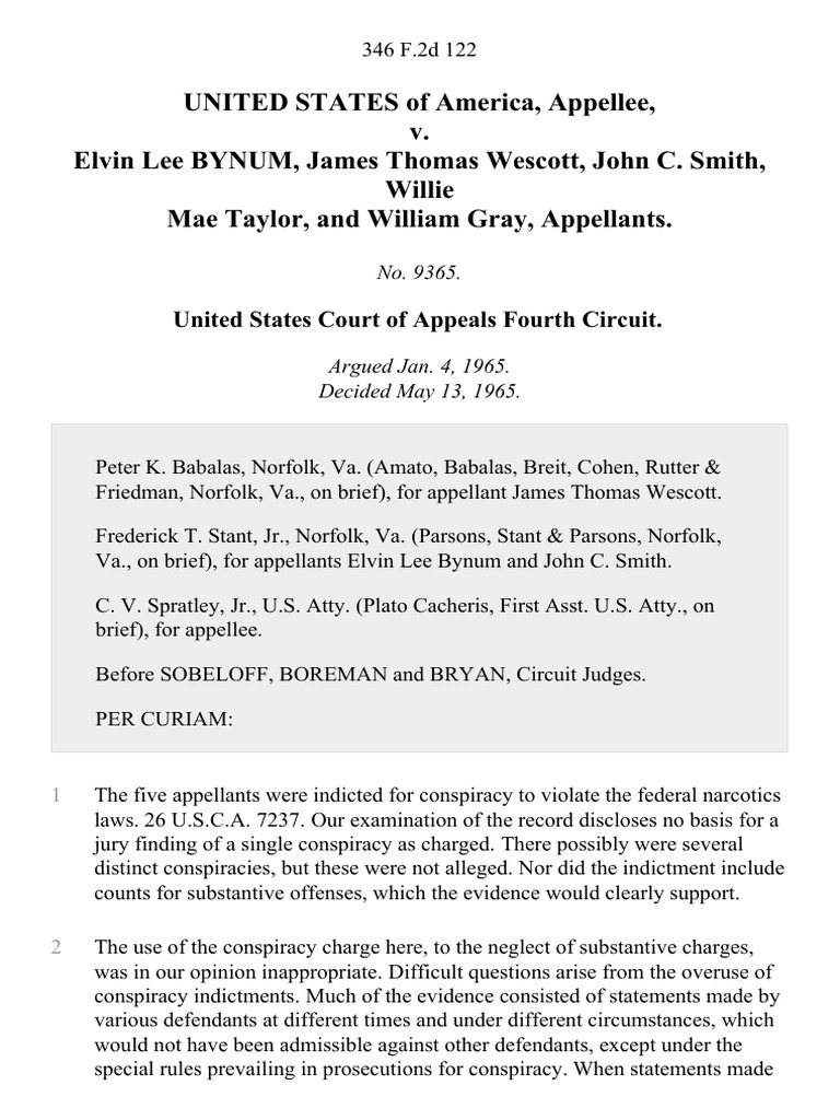 United States v. Elvin Lee Bynum, James Thomas Wescott, John C. Smith ... United States v. Elvin Lee Bynum, James Thomas Wescott, John C. Smith ...