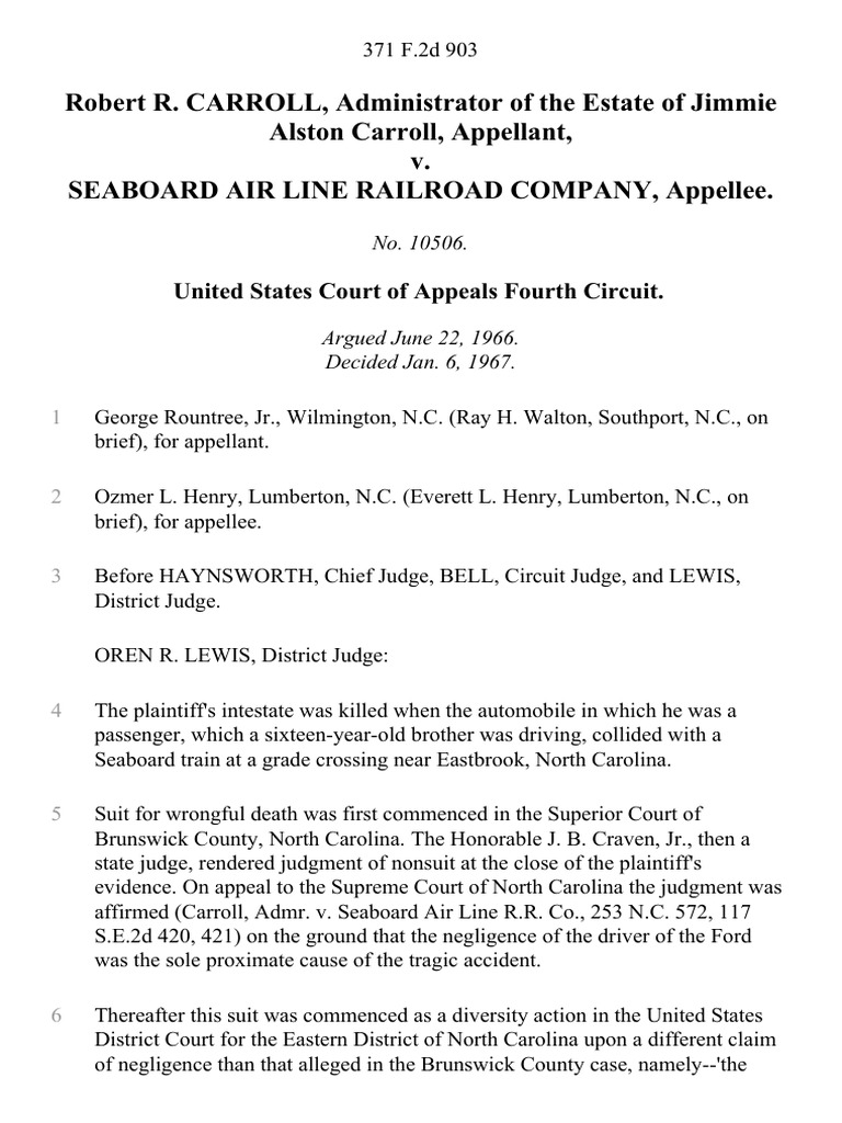 Robert R. Carroll, Administrator of The Estate of Jimmie Alston Carroll ...