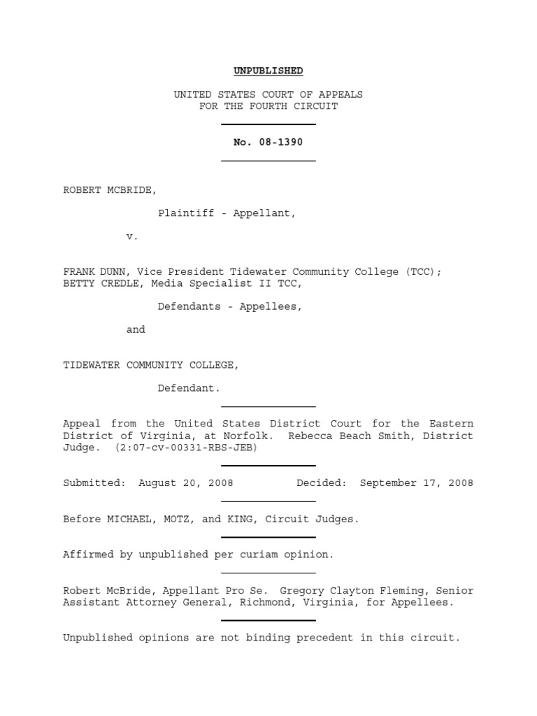 McBride v. Dunn, 4th Cir. (2008) | PDF