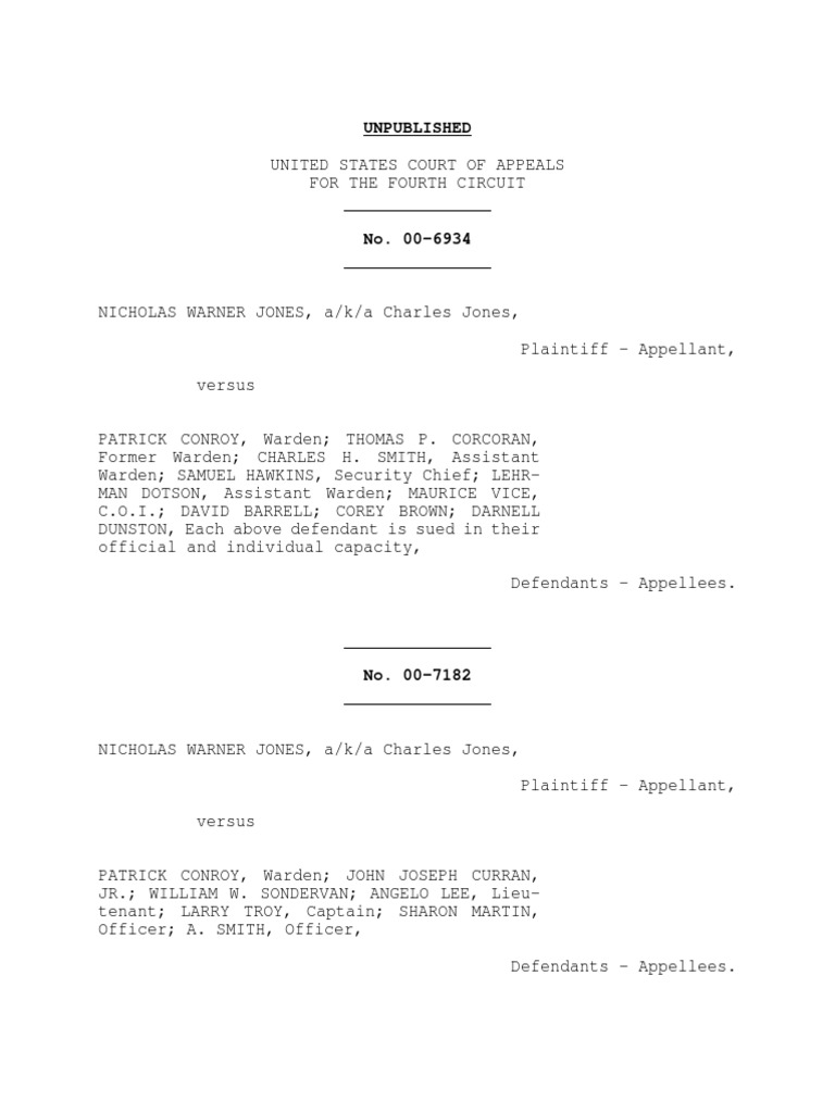 Jones v. Conroy: 42 U.S.C. § 1983 Appeal | PDF | Politics | Law